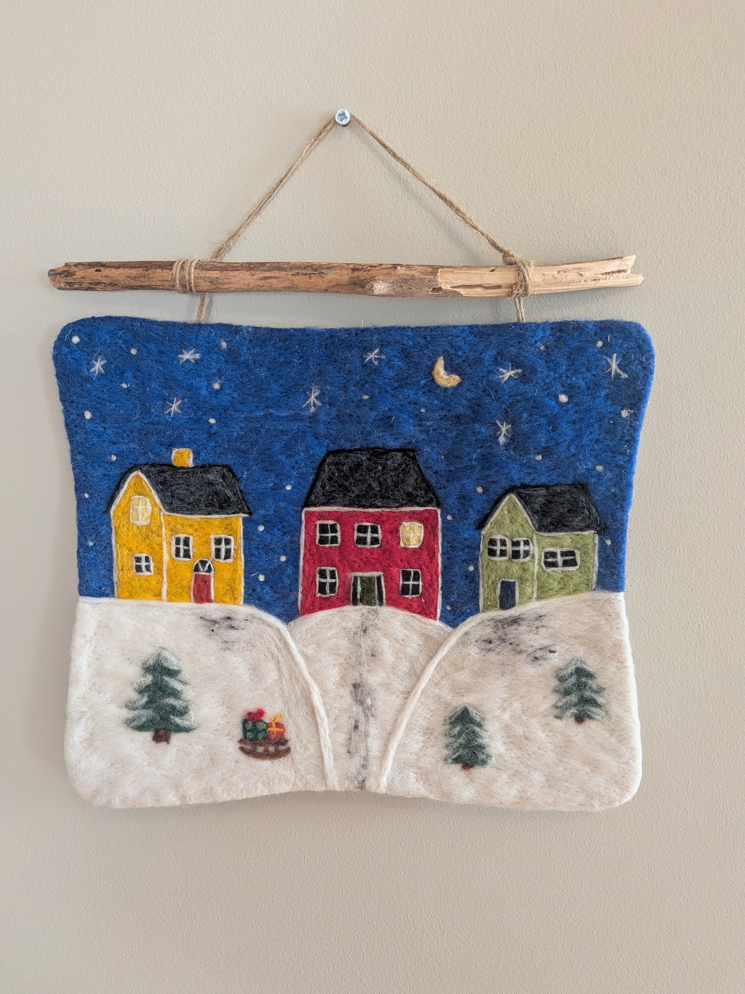 Felted Wall Decor - Winter Village – Magic of Wool Studio